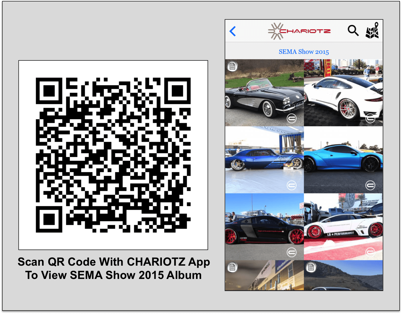 Get Our Patent-Pending QR Codes For Your SEMA Show 2015 Vehicles - Chariotz